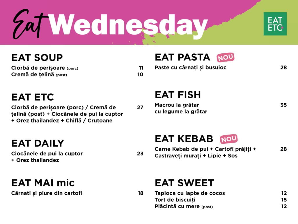 EAT ETC MENIU ZILNIC - EAT ETC